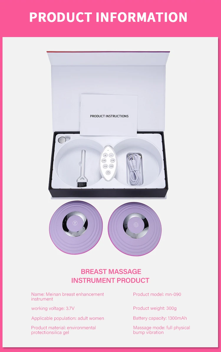USB Wireless Breast Massager Portable Electric Vibration Bust Lift ...