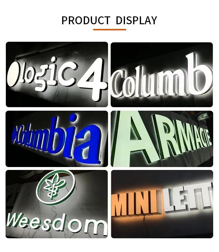 Acrylic Facelit & Backlit Letter 3D LED Double Sides Lit Sign