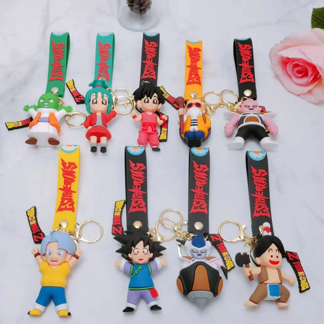 Wholesale Classic Anime Dbz Character Pvc Keyring Charm Pendant Cartoon ...
