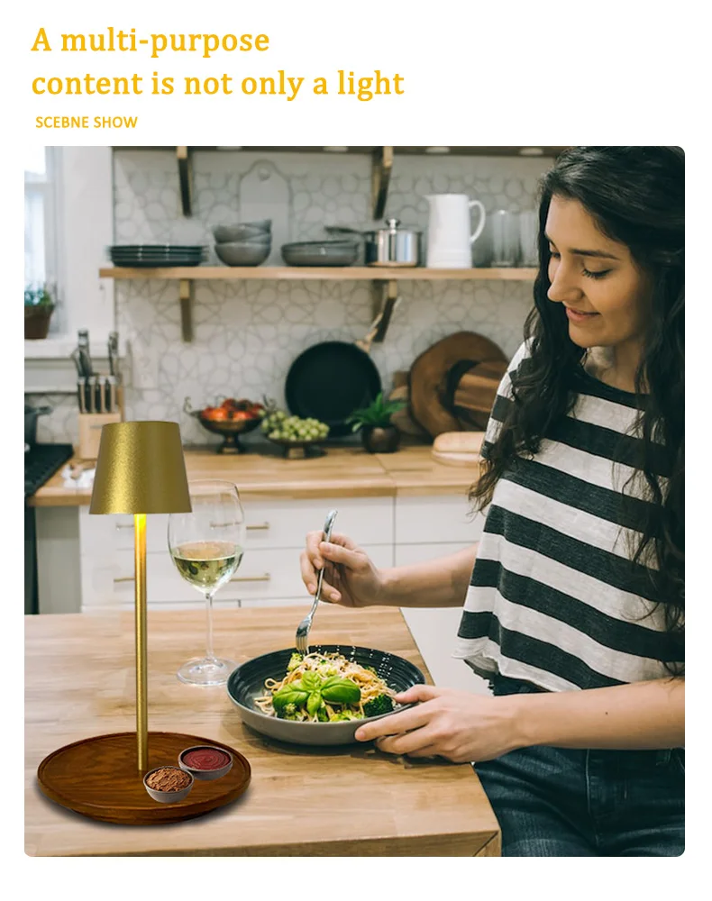 Modern Luxury Cordless Battery Usb Dining Table Bedside Night Light ...