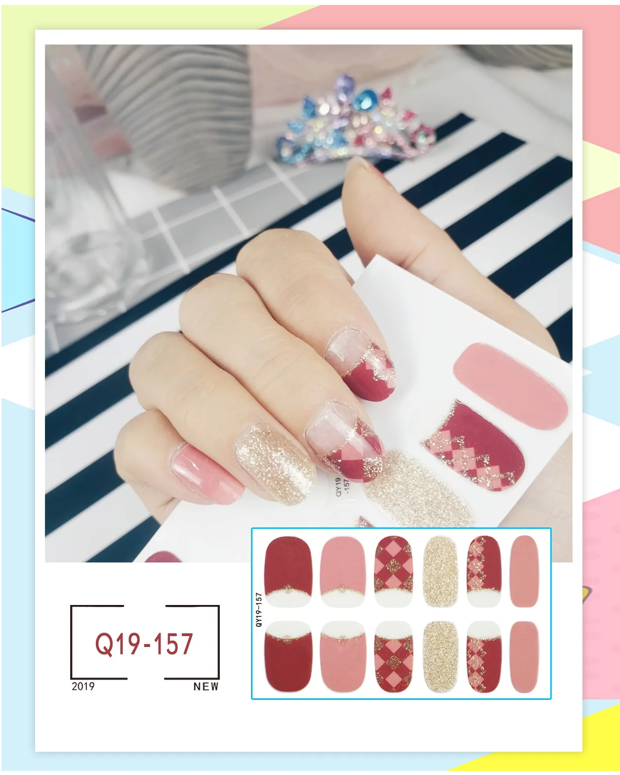 Nails Wrap Packet Colour Changing Korea 12 Pcs/sheet Waterproof 3d Nail ...