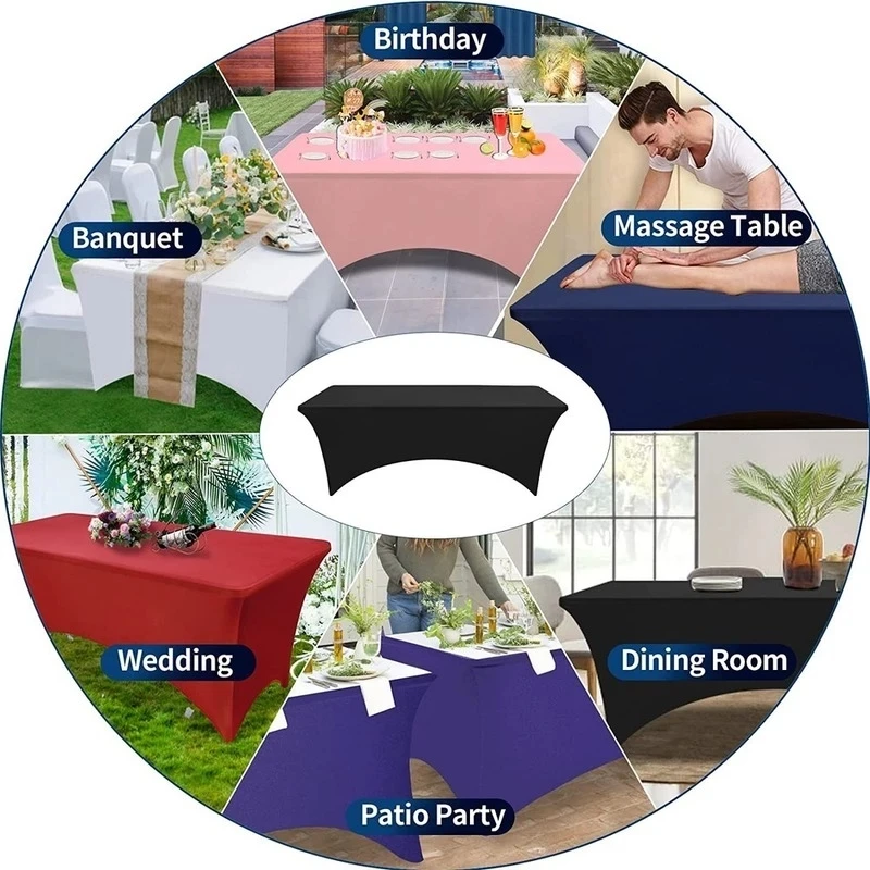 Custom Table Cloth Logo Spandex Tight Table Cover for Party