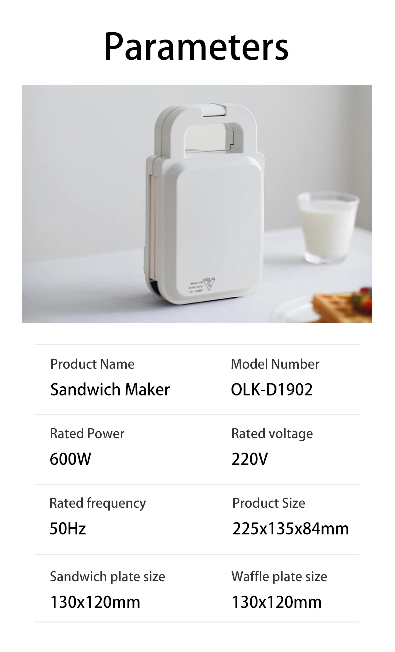 Kitchen Appliance Breakfast Sandwich Maker With Non-stick Fast Heating ...