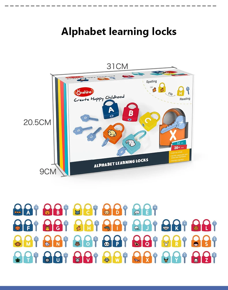 Alphabet Learning Locks - Montessori Educational Toys