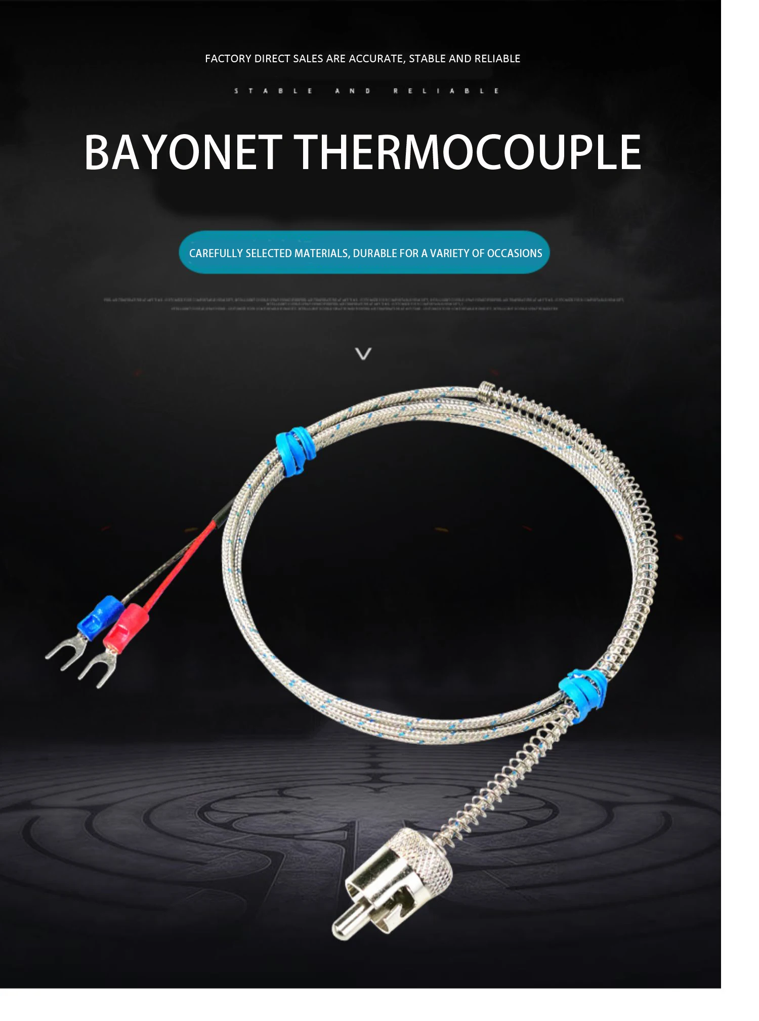 K Type Bayonet Thermocouple Bayonet Clamp Thermocouple Spring K Type ...