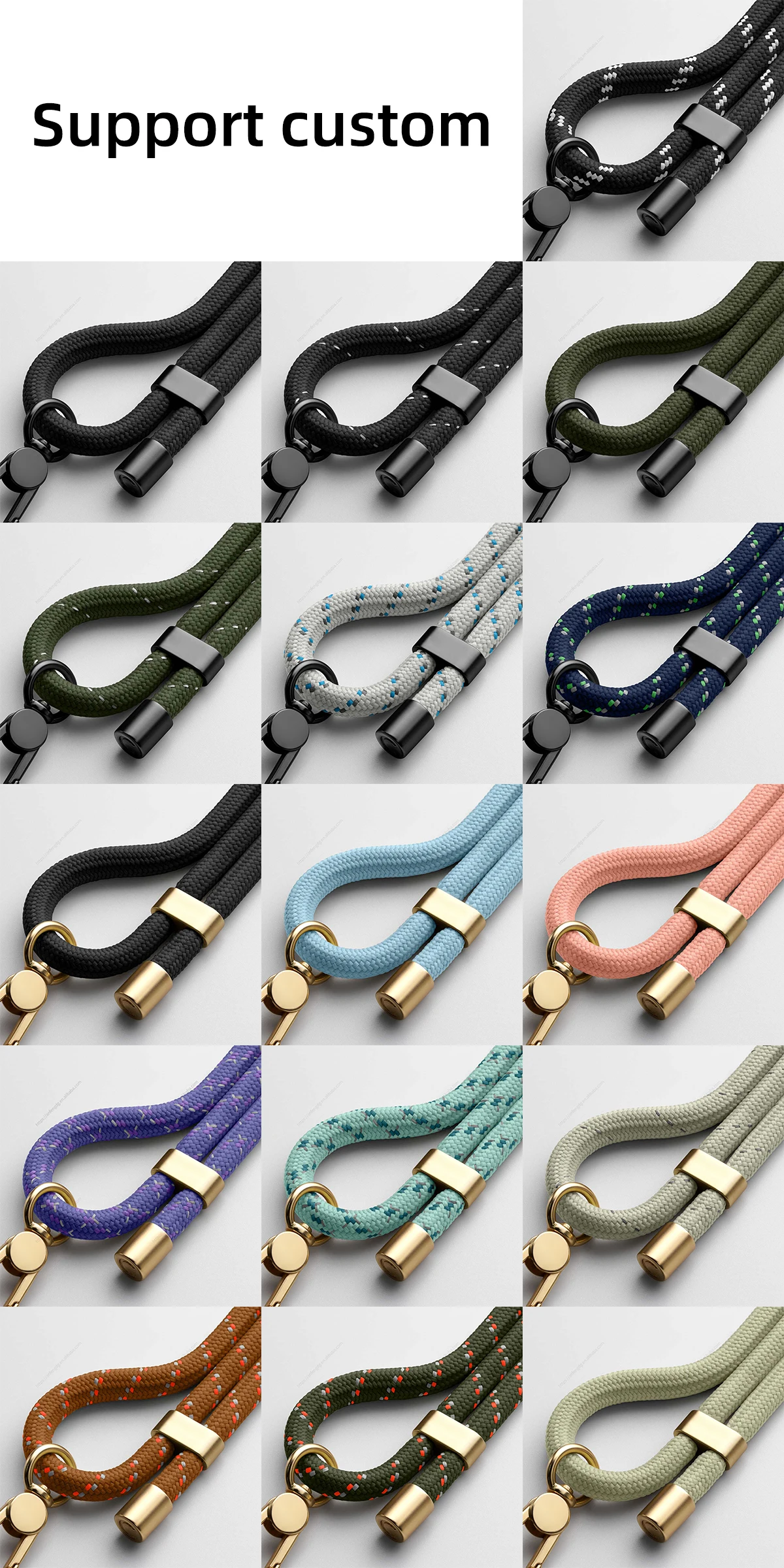 Universal Adjustable Crossbody Nylon Neck Strap Tether Patch Mobile ...