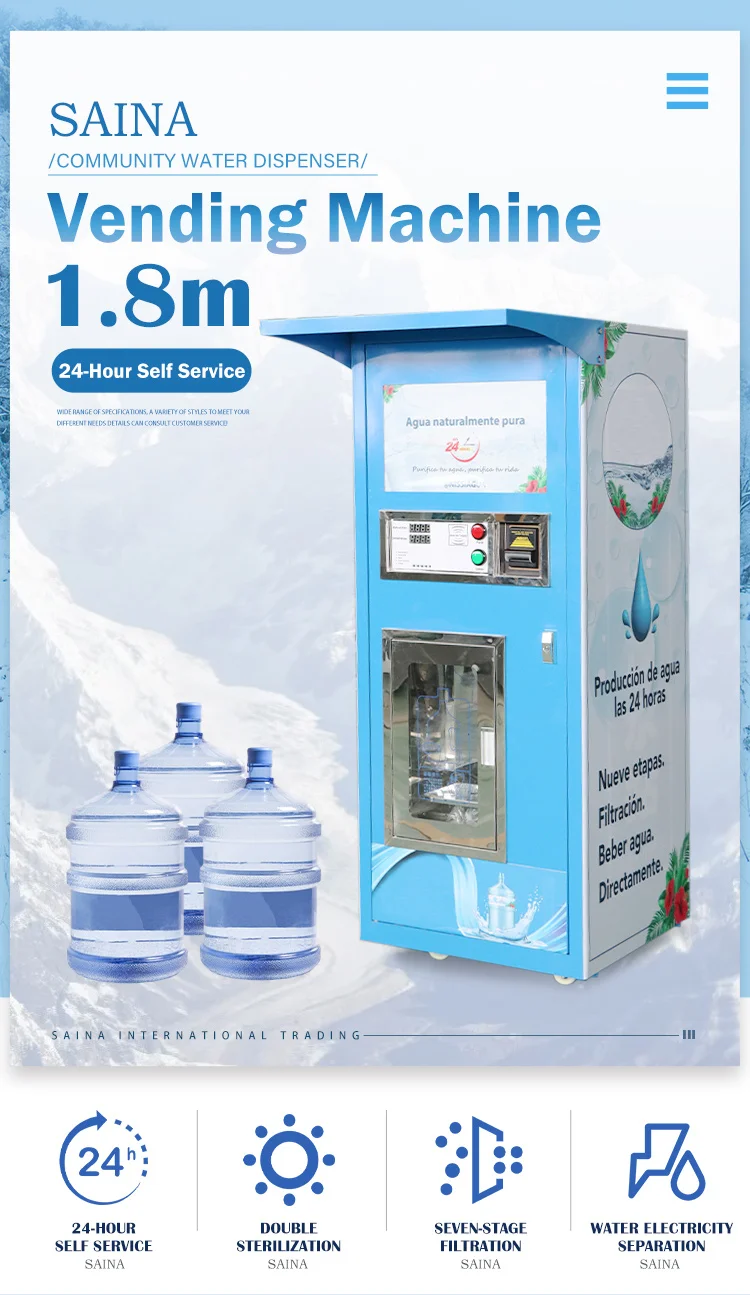 Purified Water Vending Machine With Card Reader Option Reverse Osmosis ...
