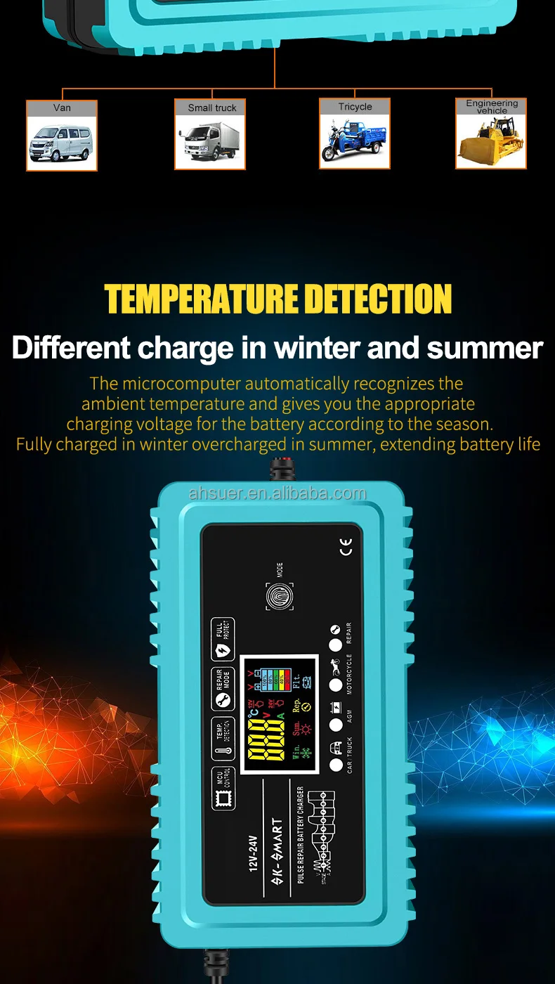 High Quality Intelligent 12v12a 24v6a Agm Efb Lead Acid Battery Charger With Abs Shell - Buy ...