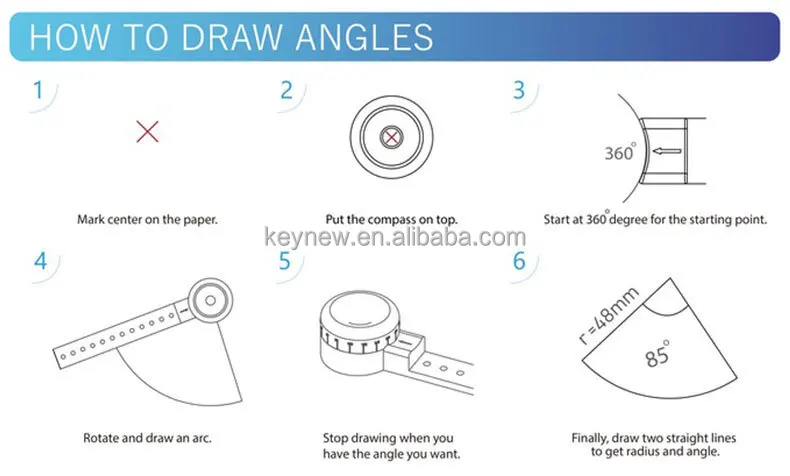 Multifunctional Drawing Ruler Magnetic Map Protractor Sewing Tools ...
