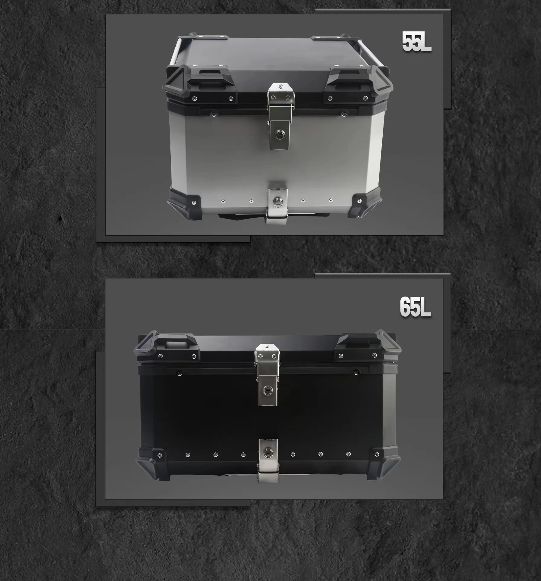 Aluminum Motorcycle Storage Box Tail Pannier Tail Boxes Top Case 35L ...