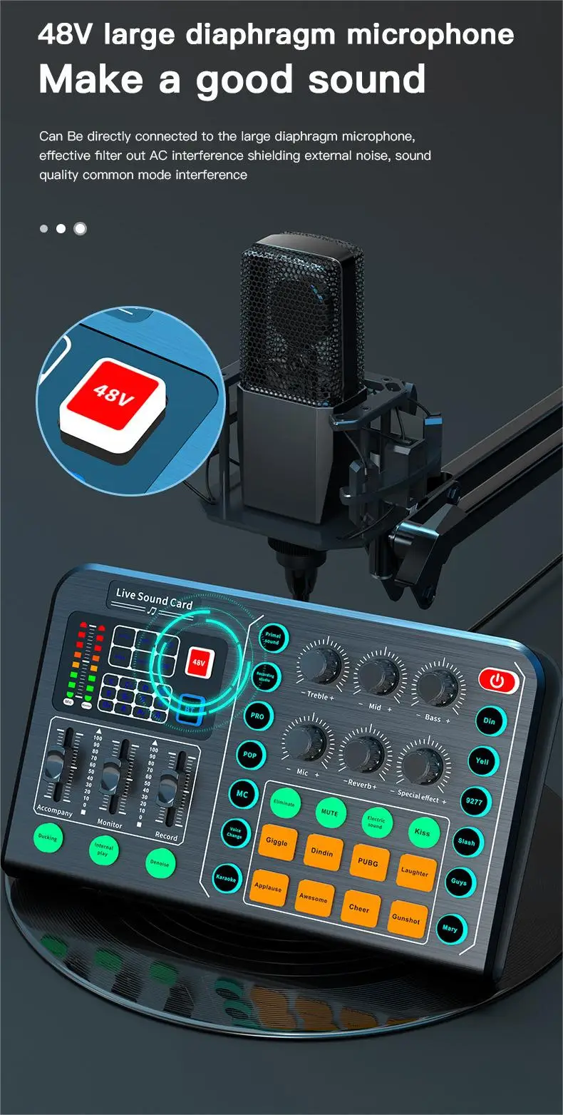 M6 BM800 Microphone Sound Card - Professional Recording
