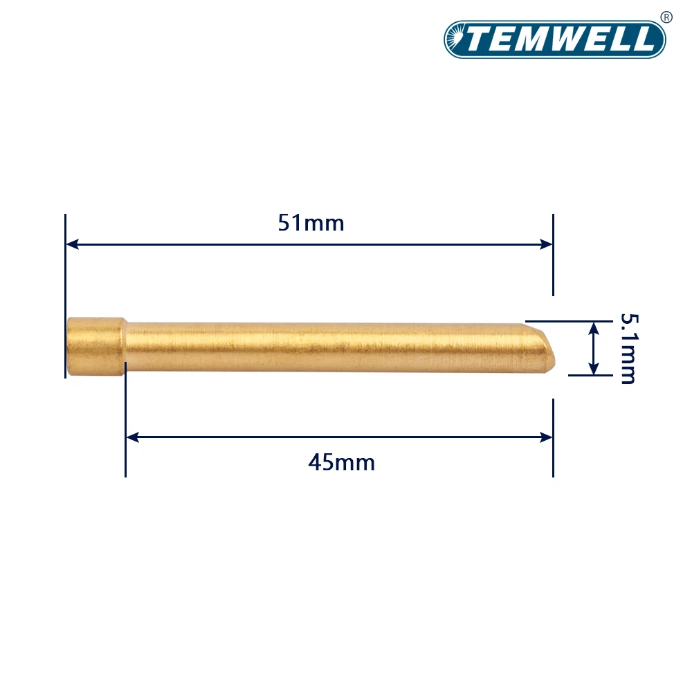 Temwell High Quality Long Wedge Tig Collets Argon Welding Gun Spares ...