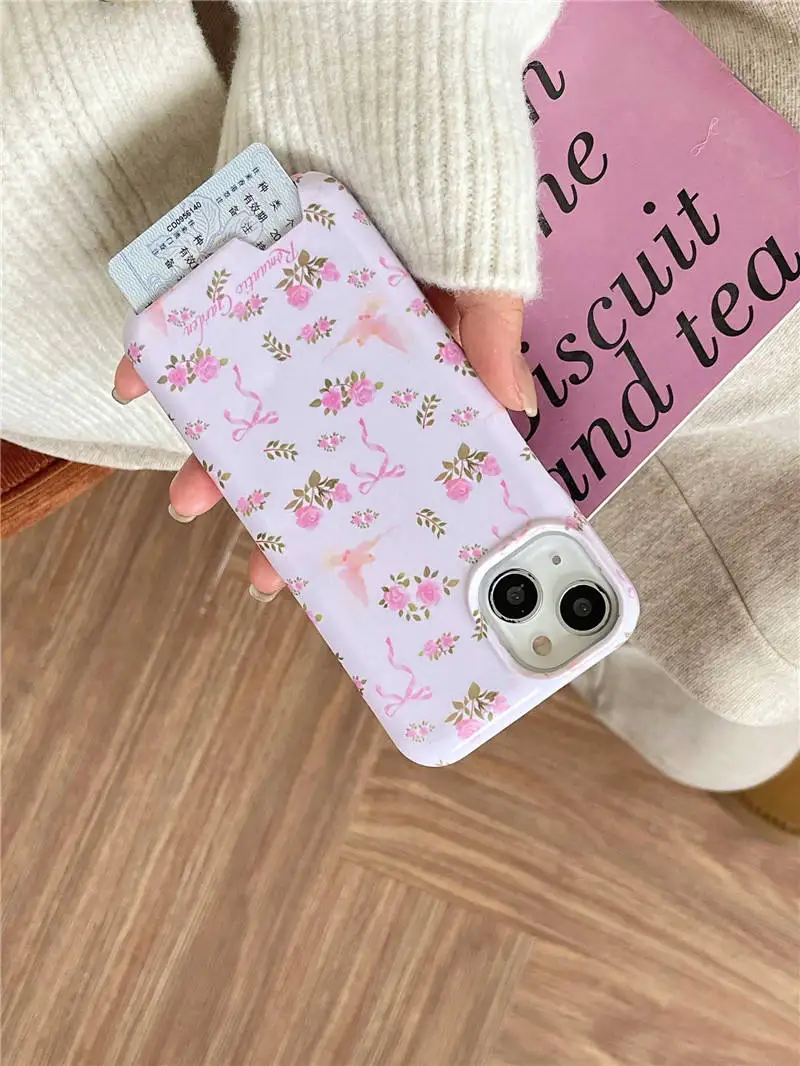 2024 Korea Flower 3d Bow Knot Bracelet Pendant Phone Case For Iphone ...