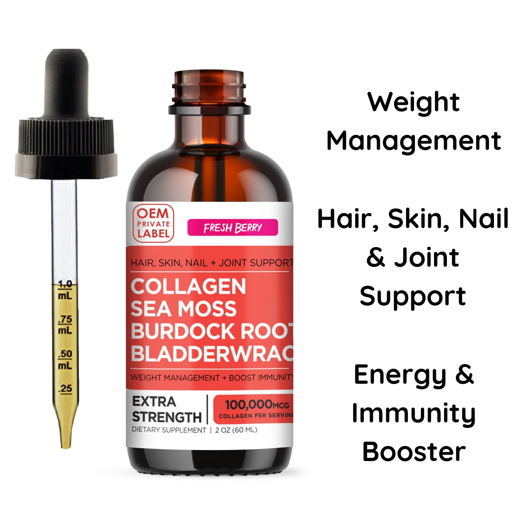 Collagen Peptides Liquid Drops Sea Moss Collagen Burdock Root ...