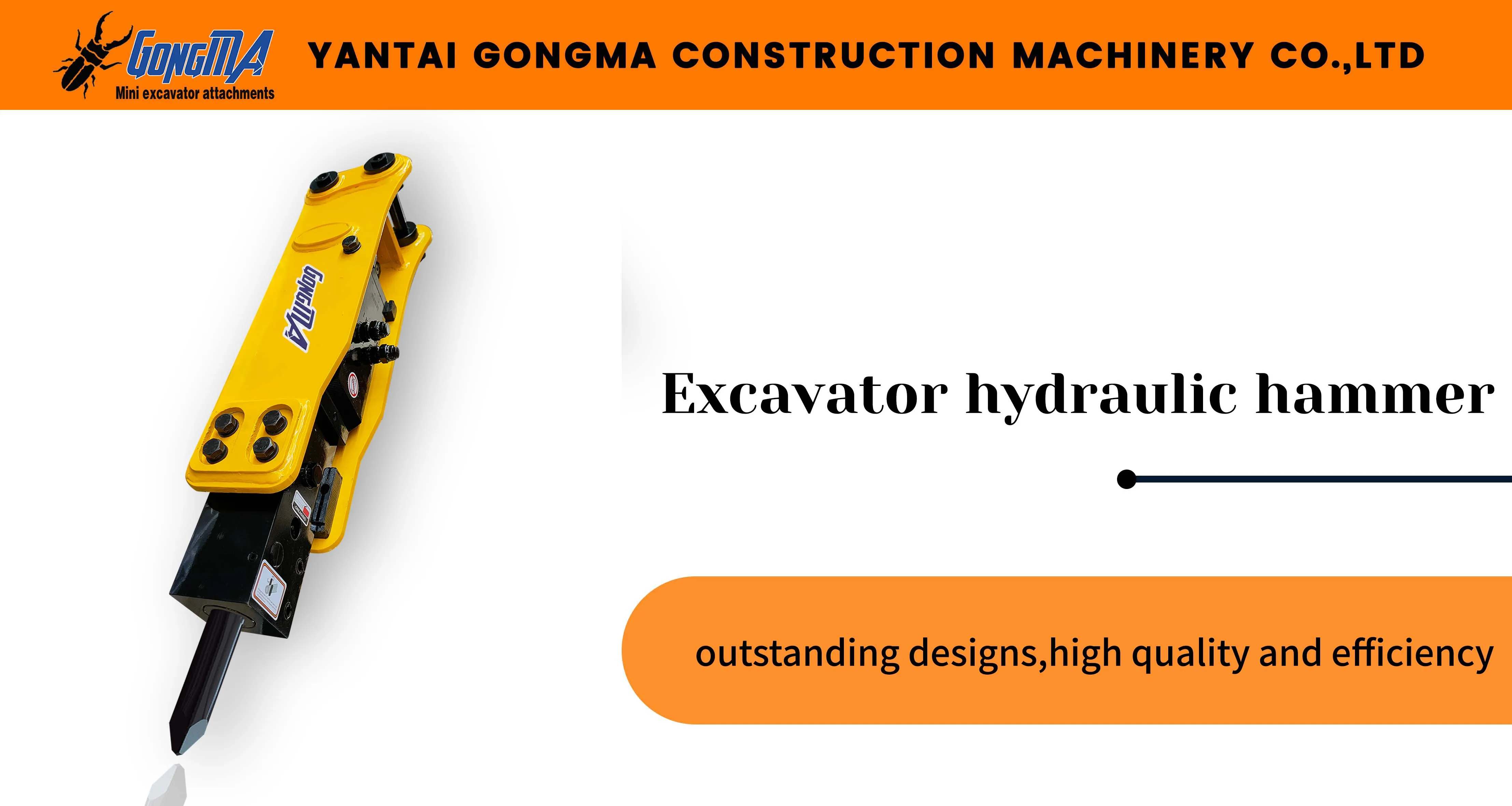 Mini 1.5 Ton Excavator Hydraulic Concrete Road Breaker