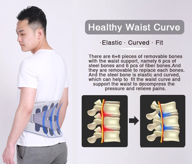 Logo Man Women Removable 6 Strays Providing Support To Lumbar Sacral ...