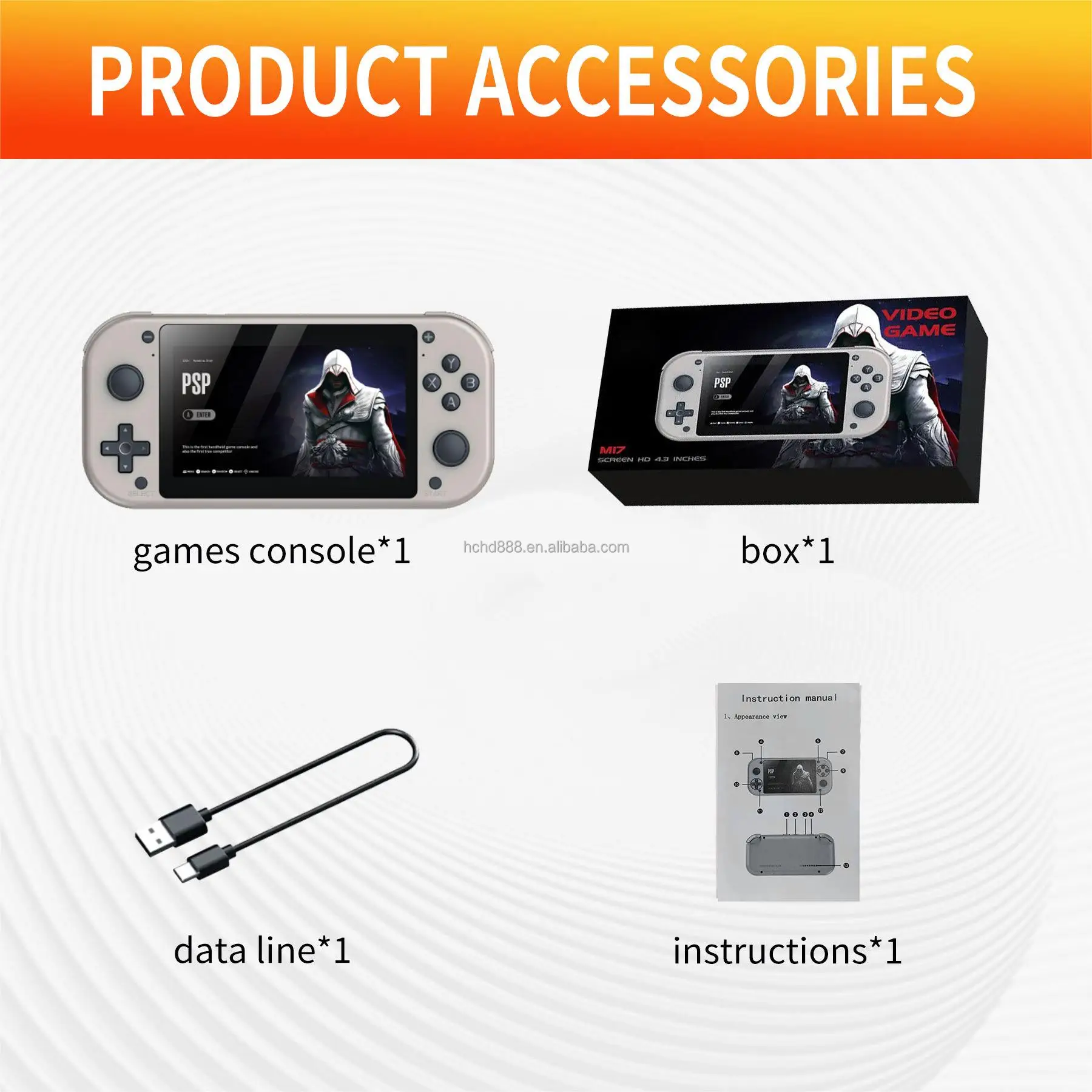 MIYOO M17 - Retro Game Console with 4.3 Inch IPS Screen