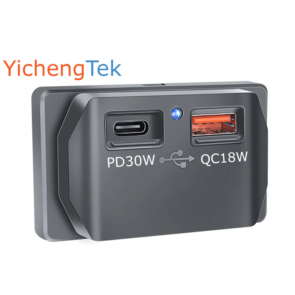 DC 12V 24V 48W Bus Dual Fast Charging Double USB C PD 30W