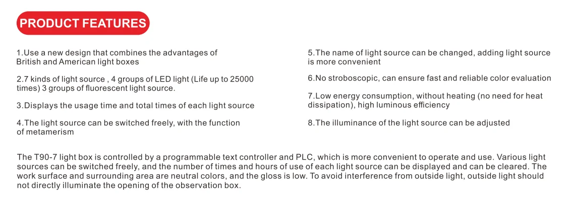 Tilo Visual Chart Color Light Box For Sample Evaluation - Odm Available