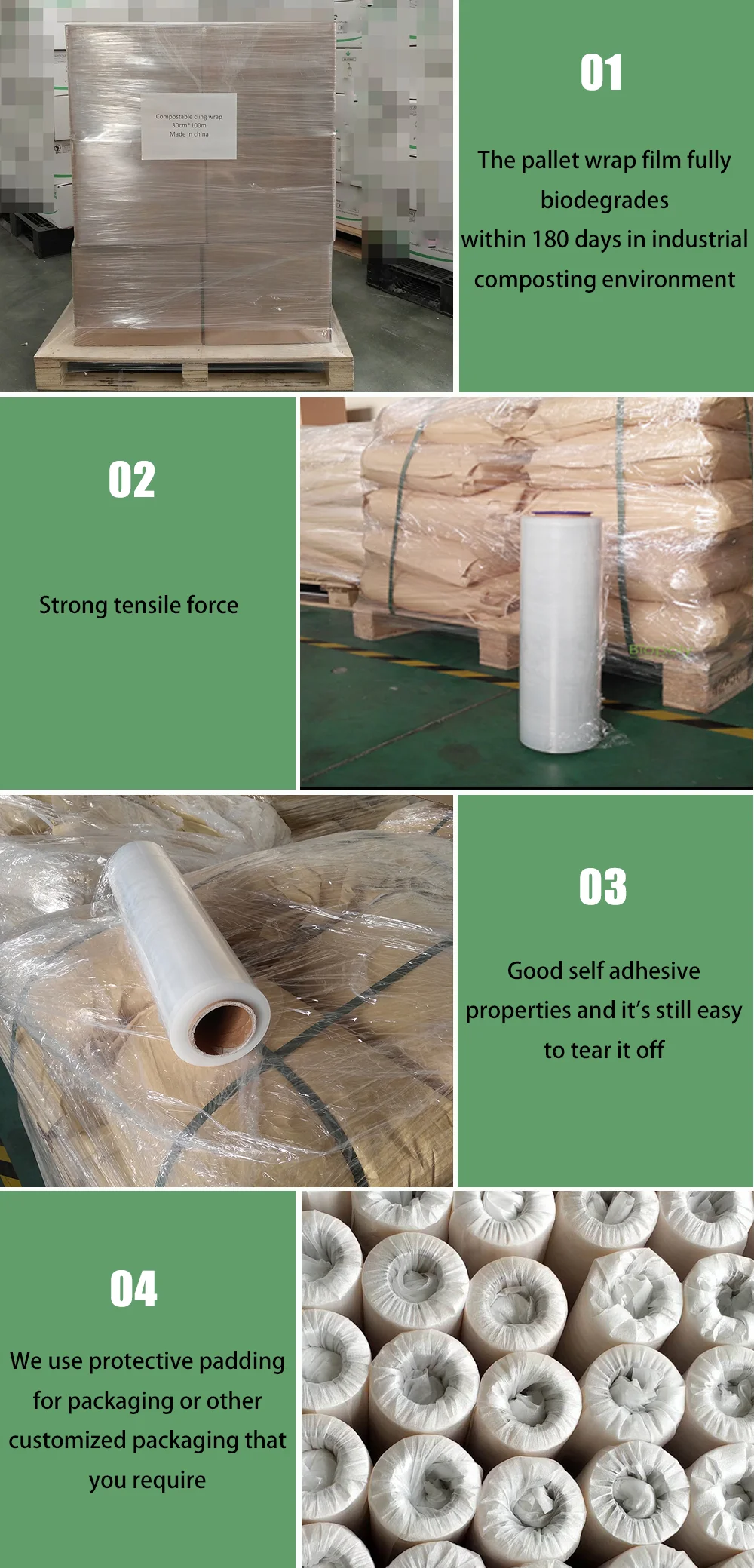 100% Biodegradable Compostable Food Packing Pla Pallet Wrap Film - Buy ...