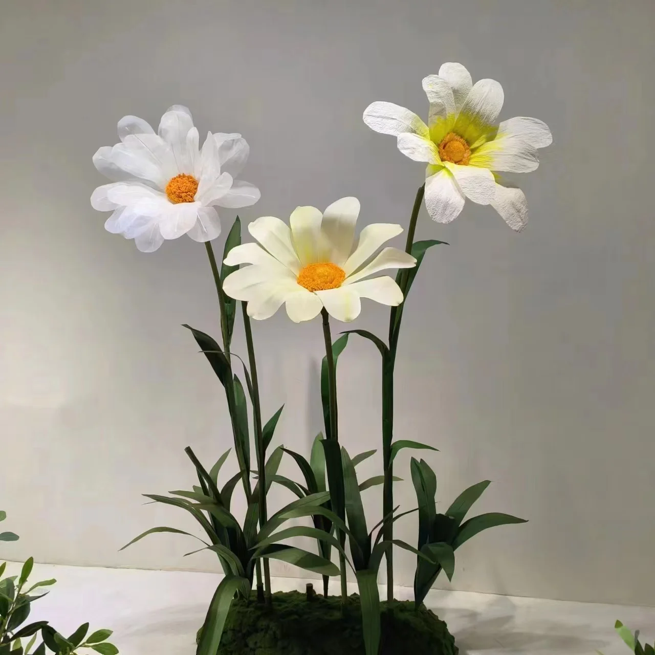 K102 Corn Decor Props Tall Paper Fake Poppy Organza Flower Large ...