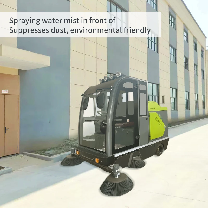 Sbn-2000a Industrial Recheargeable Floor Sweeper Ride On Closed Road ...