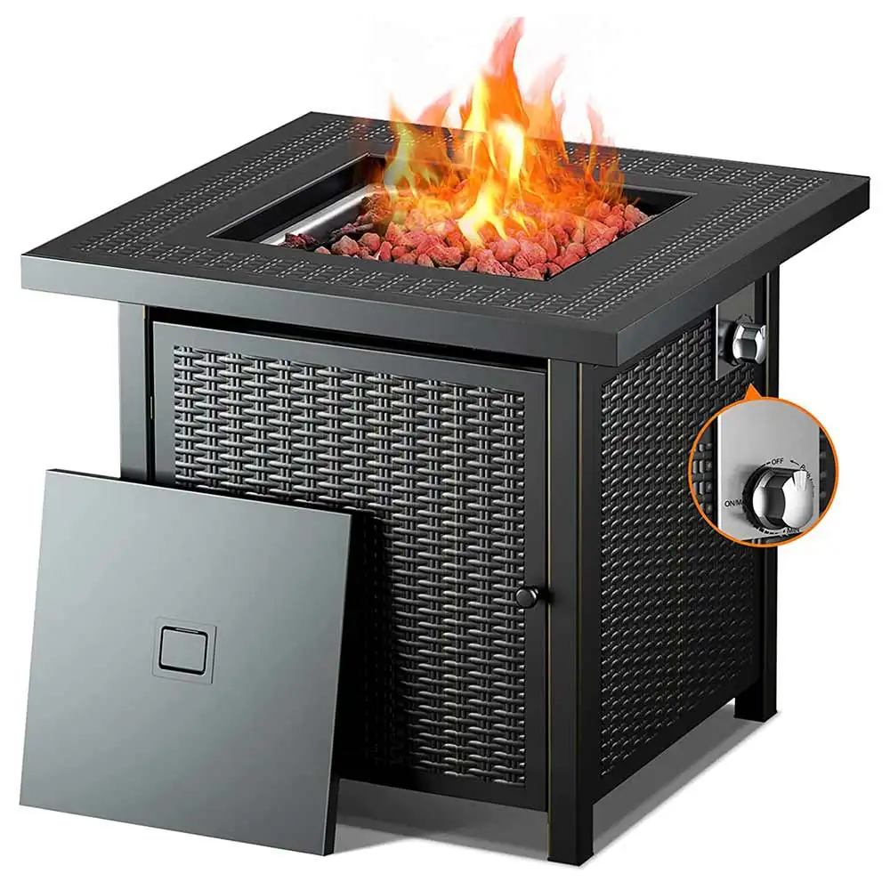 Vertak 28 Inch Portable Outdoor Garden Fire Pit Patio Propane Gas Fire ...