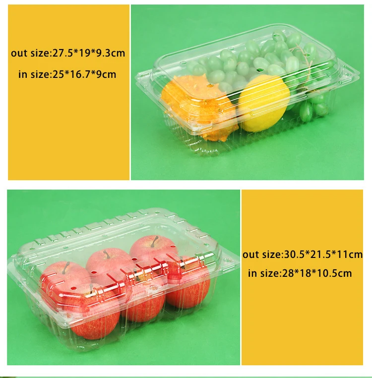Food Container Clamshell Vegetable Fruit Packaging Box Transparent PET ...
