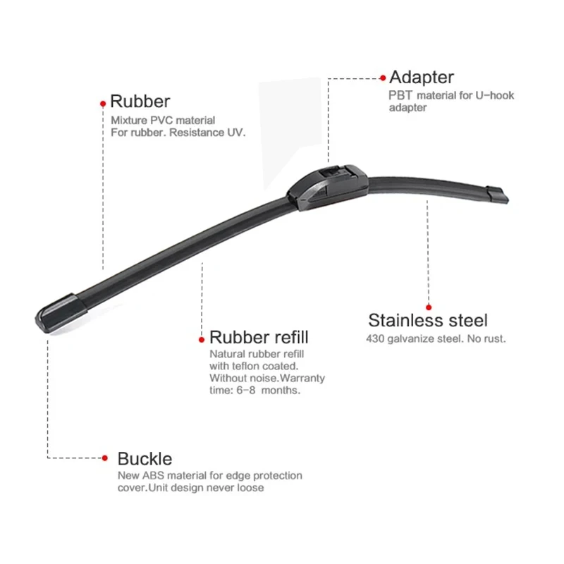 Wholesale Car Rubber Hybrid Arm Windshield Wiper Blade Universal Multi ...
