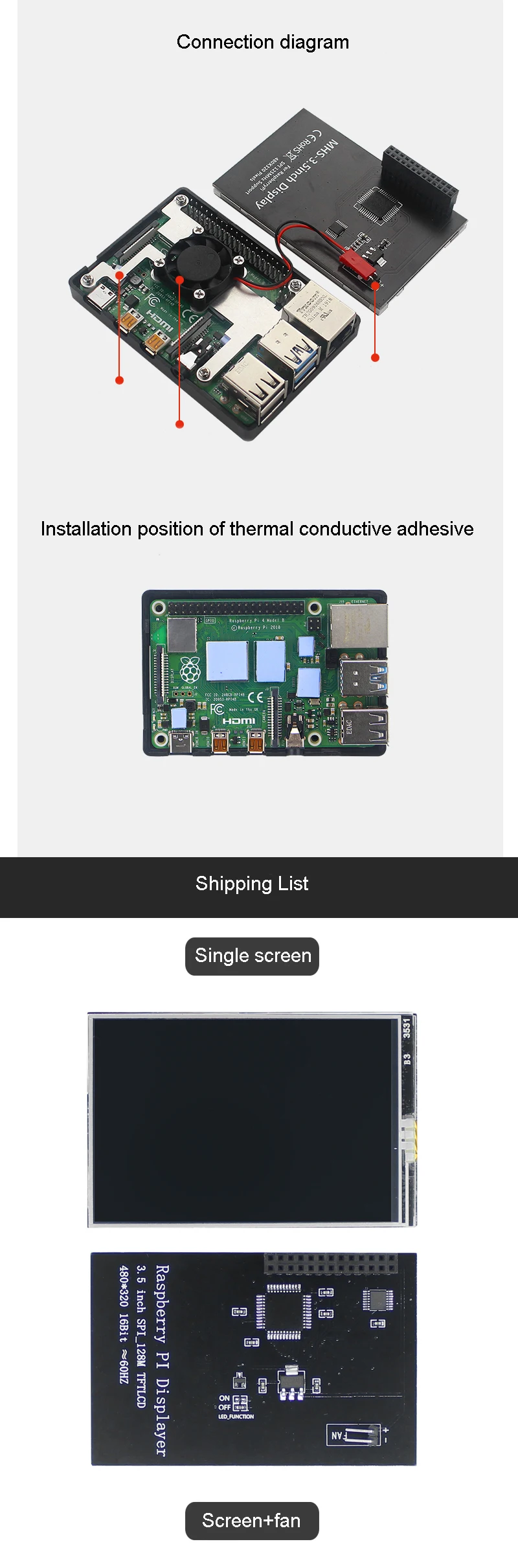 Raspberry Pi 3 5 Inch Mhs Touch Screen 480 320 3 5 Inch Pi Screen 3 5