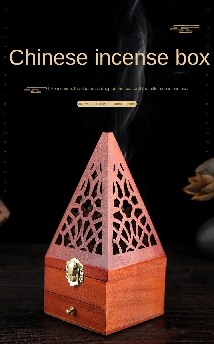 2024 Chinese Style Pine Wooden Cone Incense Burner Holder Burner ...