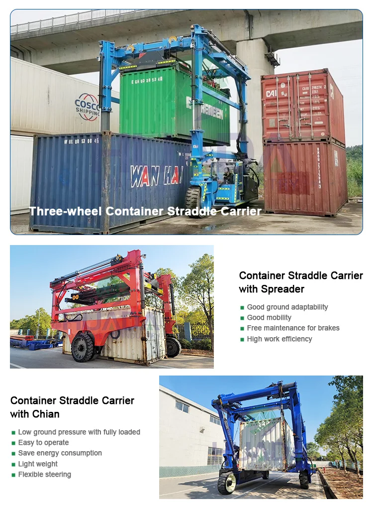 40 Ton Container Lifting Straddle Carrier From Seaport Transportation ...