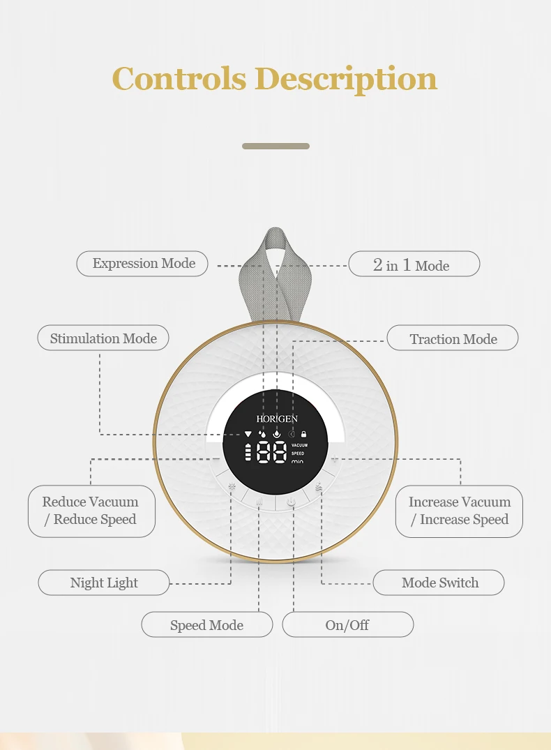 Horigen Rechargeable Breastfeeding Pump - Noiseless & Efficient