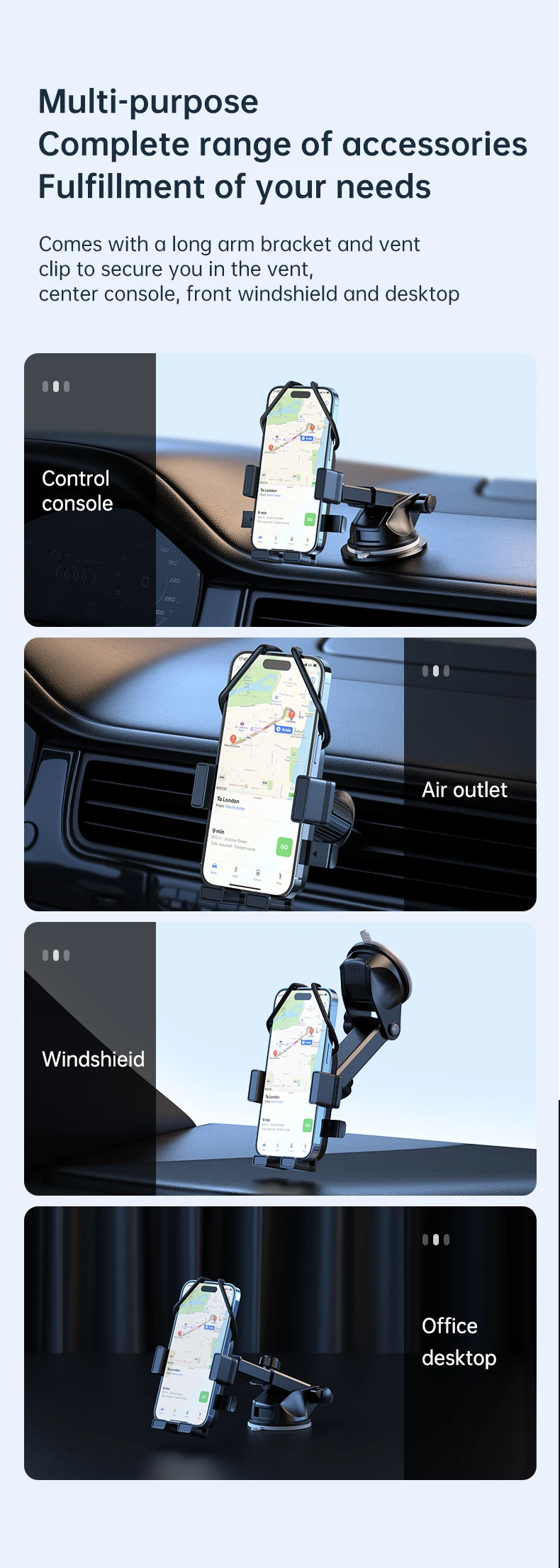 Flexible Phone Holder for Car - Adjustable & Waterproof
