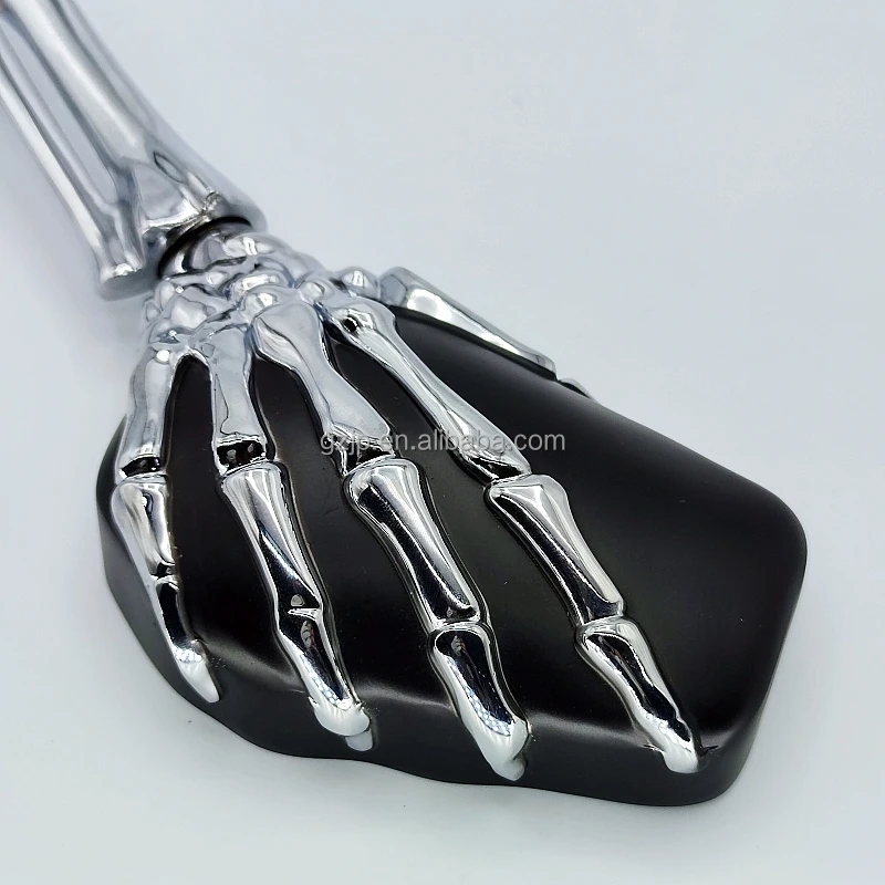 Chrome Aluminum Skull Skeleton Mirrors Ghost Claws Motorcycle ...