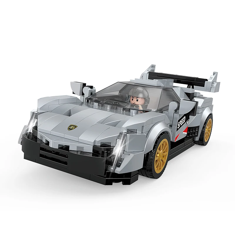 Cogo Creative Educational Construction Diy Racing Car Plastic Building ...