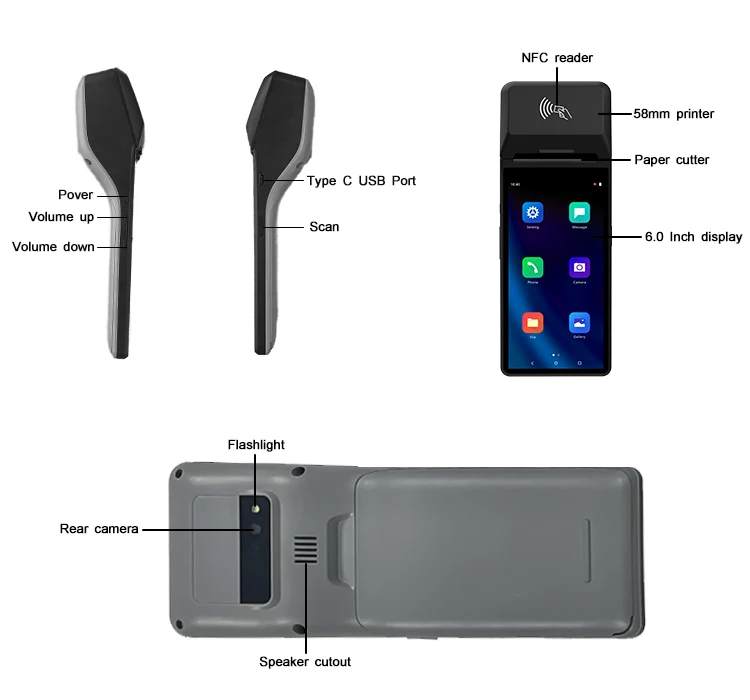 Softpos Android POS Machine - 6 Inch Touch Screen QR Payment