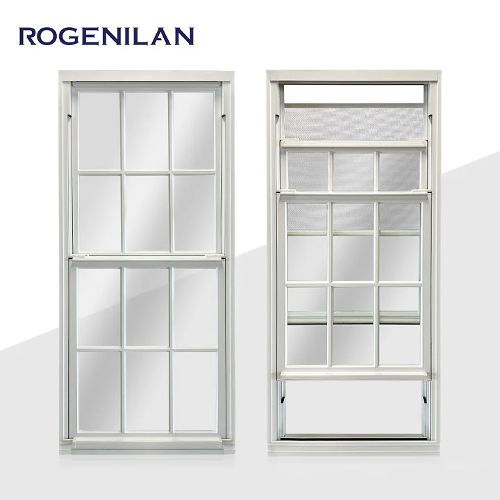 Rogenilan Aluminum Single Pane Double Hung windows Vertical Sliding ...