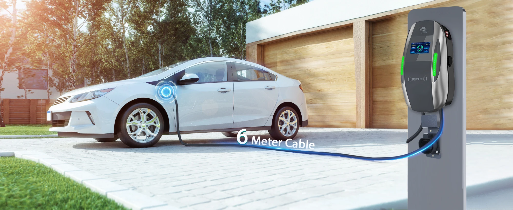 Home Electric Vehicle EV Charger Wallbox Smart 7KW to 22KW AC EVSE Type ...