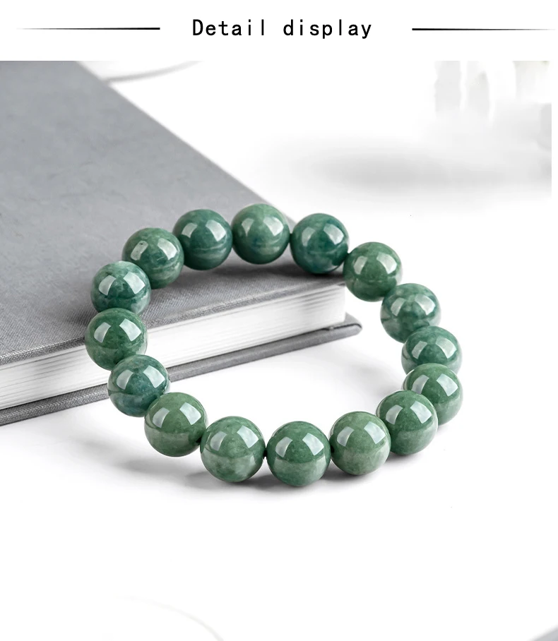 Genuine Natural Jadeite Circular Beads Jade Bracelet Men's and Women's ...