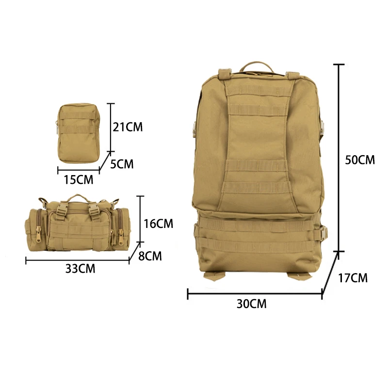 50l Large Molle Backpack Four-in-one Outdoor Tactical Backpack Camo ...