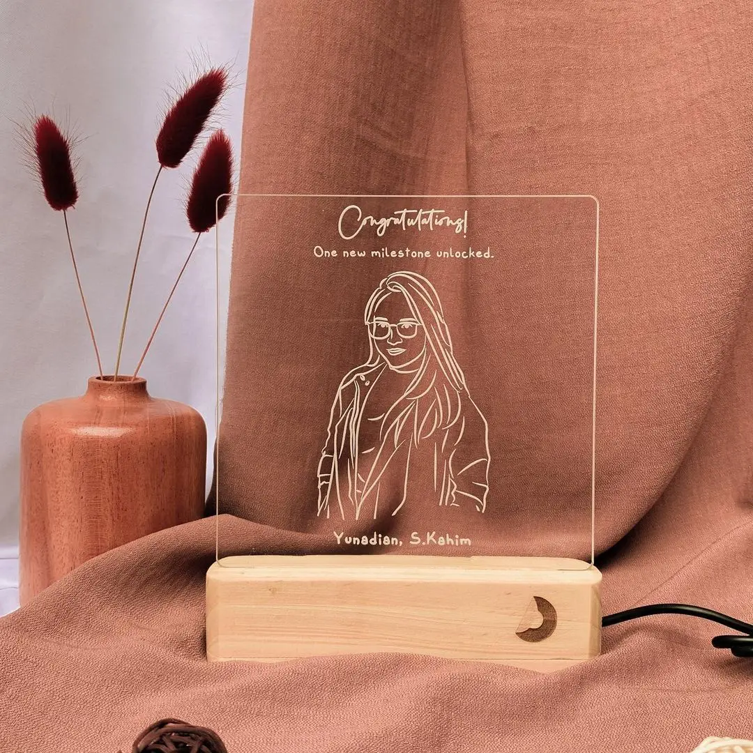 Custom Acrylic Sign Holder Display Frame - Laser Engraving LED