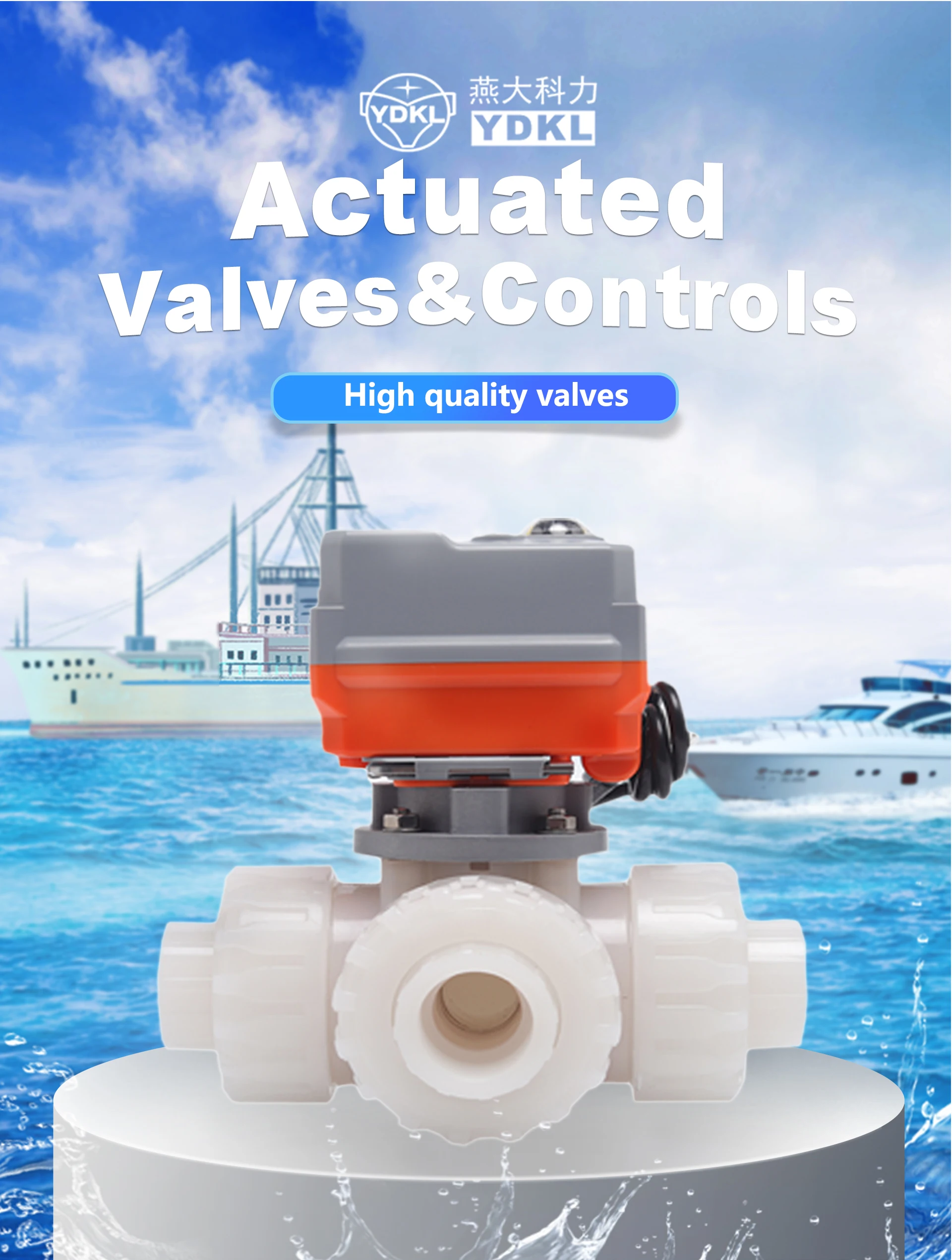 Dn25 Pvdf Dc24v On-off Typel Power-driven Three Way Valve 3 Way Flow ...