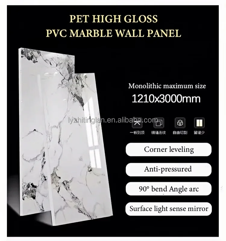 Modern Lightweight PVC Marble Sheets UV Marble Wall Panel Easy ...