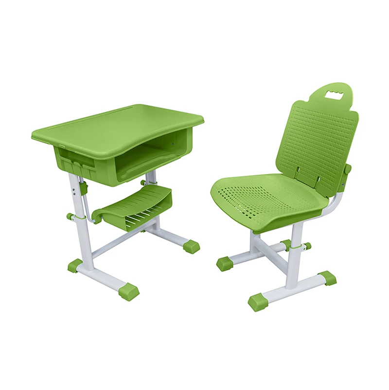 Classroom Study Table And Chair Desk Set With Footrest For Lunch Break ...