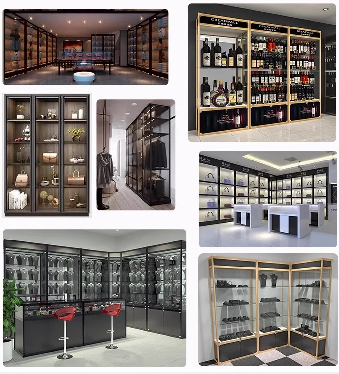 Multi-layered Glass Showcase Lockable Full Vision clear Smoke Shop ...