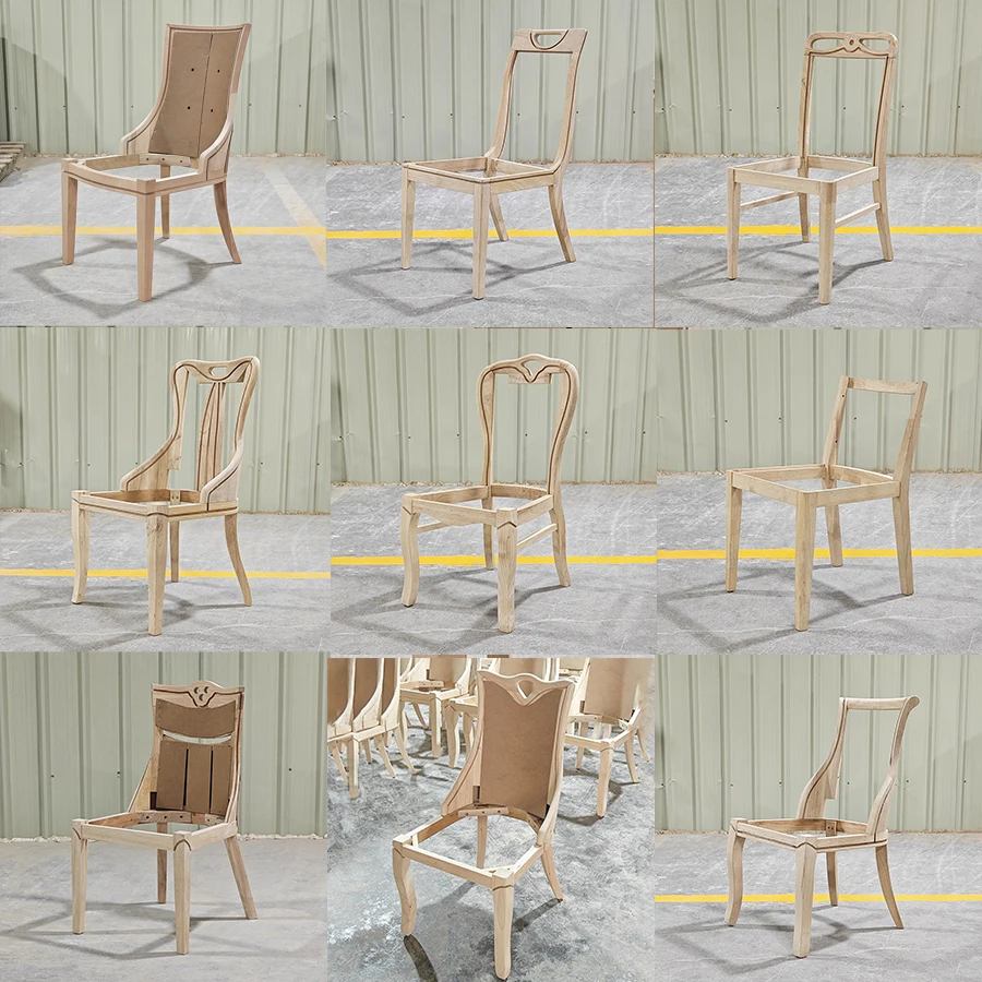 Unassembled Wooden Dining Chair Frame Furniture Frame for Building a ...