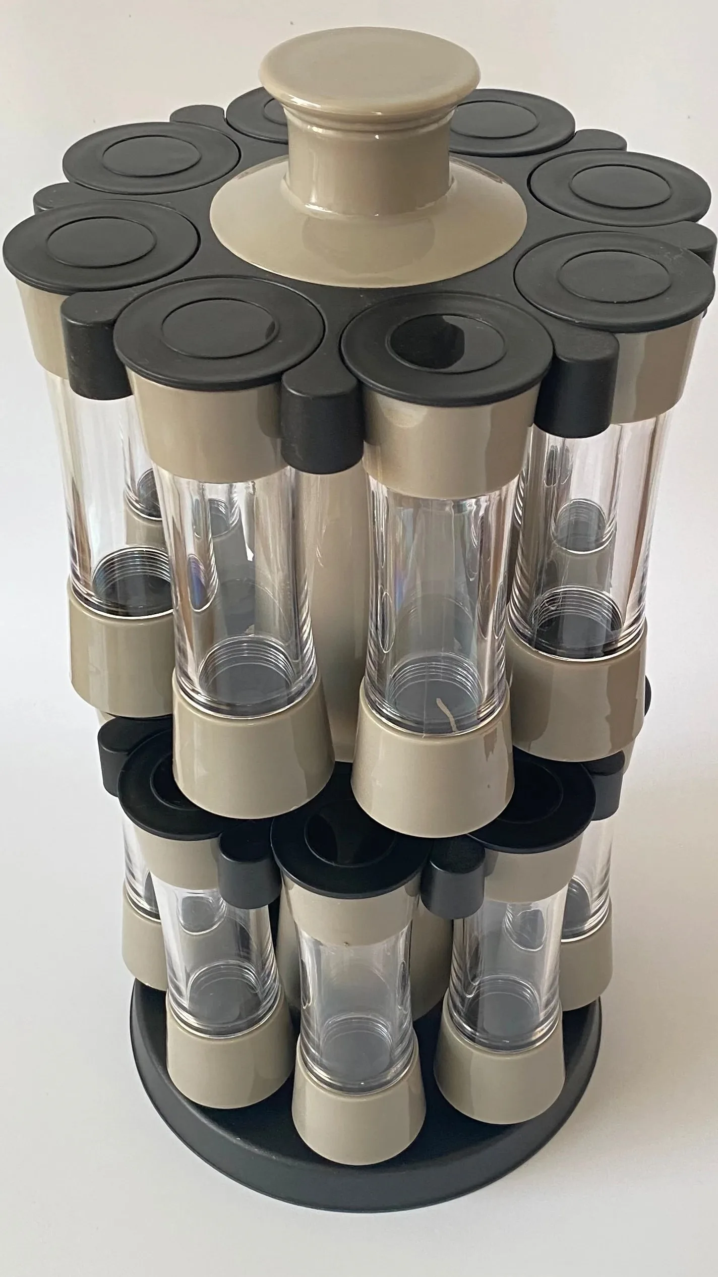 Home Spice Rotating Spices Bottles Cooking Tools Glass Seasoning Rack ...