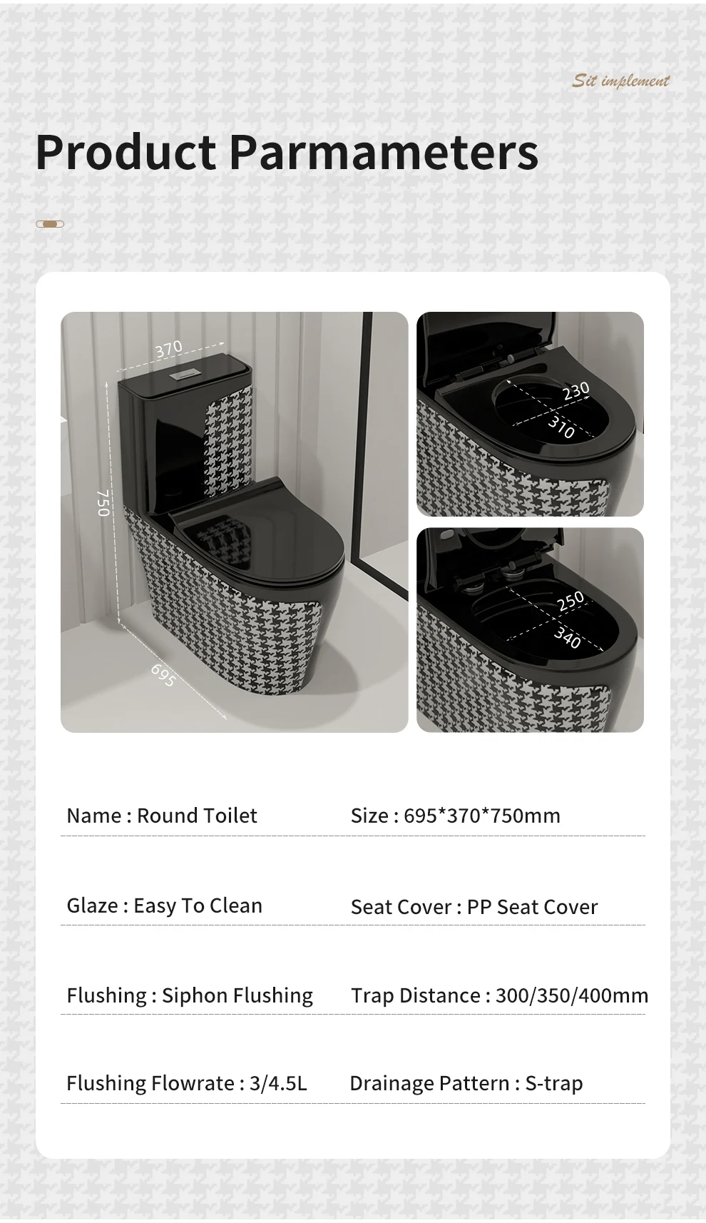 Modern Design Sanitary Wares S-trap Water Closet Porcelain Colored ...