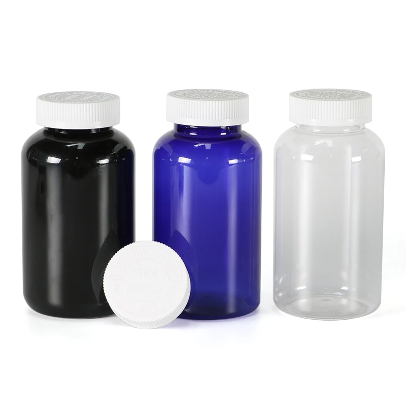 100cc 200cc 300cc 500cc Pet Clear Plastic Pill Bottles Capsule Packaging Bottle With Pressure ...